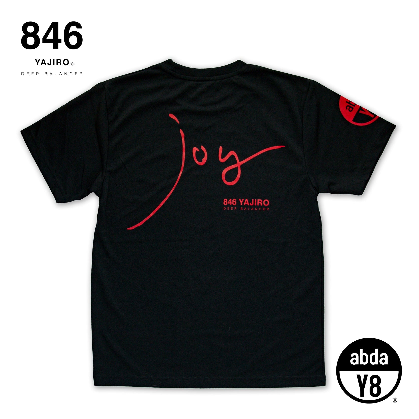 joy series T-shirt back print Black×Red (Unisex) – 846YAJIROオンラインショップ